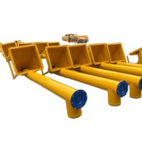 China Hot Mini ES 168-426mm Inclined Auger Screw Conveyor Feeder Machine with PLC Control for Mining and Food Industries for sale