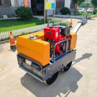 China 1-5 Ton Diesel Road Roller Double Drum Compactor with 35 kN Centrifugal Force and 70 Hz Vibration for sale