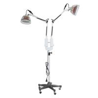 China Infrared Physio Heat Lamp 250W Floor Stand Dual Head Rehabilitation Therapy 2-25μm for sale