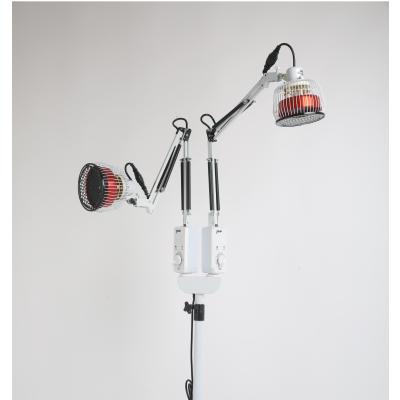 China Medical Physiotherapy Red Heat Lamp TDP 250W Floor Type Dual Head Iron Stand for sale