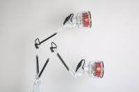 China Medical Physiotherapy Red Heat Lamp TDP 250W Floor Type Dual Head Iron Stand for sale