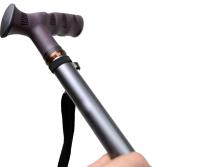 China Hearty Expression Wooden Handle Folding Walking Stick 110-122cm Adjustable Height 110kg Capacity Aluminum Alloy for sale