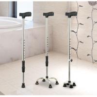 China Stainless Steel Retractable Medical Walking Stick 67-86cm Height 100kg Capacity Non-Slip Cane for sale