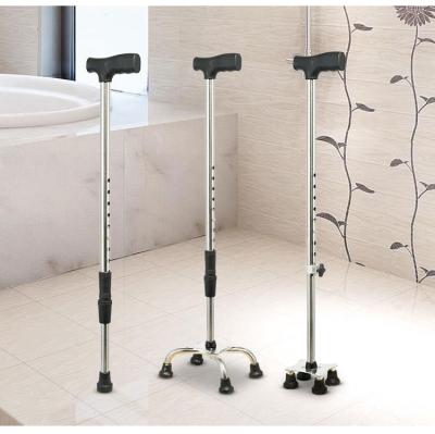 China Stainless Steel Retractable Medical Walking Stick 67-86cm Height 100kg Capacity Non-Slip Cane for sale