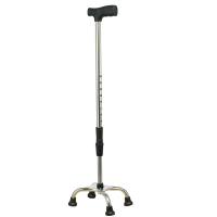 China Free Standing 4-Leg Walking Stick Stainless Steel 67-86cm Height 100kg Capacity Anti-Tripping Design for sale