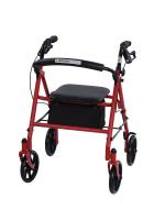 China Aluminum Alloy Four Wheel Rollator Walker 80x45x30cm with 130kg Capacity for Elderly Rehabilitation for sale