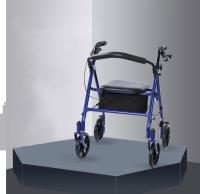 China Aluminum Alloy Four Wheel Rollator Walker 80x45x30cm with 130kg Capacity for Elderly Rehabilitation for sale