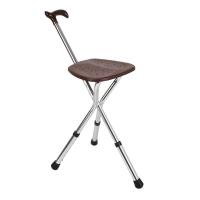 China Aluminum Alloy Walking Stick with Foldable Seat - 88-101cm Height Adjustable, 100kg Capacity Rehabilitation Aid for sale