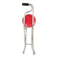 China Stainless Steel Foldable Walking Cane Chair with 130kg Capacity and 86cm Height for Elderly Mobility Support for sale