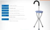 China Outdoor Travel Walking Stick Chair with 100kg Capacity - Aluminum Frame, 83cm Height, ABS Seat for sale