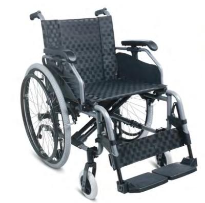 China Hearty Expression Aluminum Folding Manual Wheelchair 100kg Capacity 24-inch Wheels HE-WC015V1H01 for sale