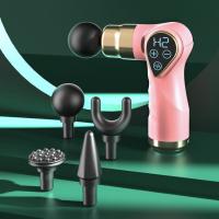 China Pink Customized Fascia Massage Gun HE-MG005 with 3200 RPM Speed and 2500 mAh Battery for 6-Hour Muscle Therapy for sale