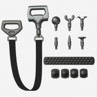 China Hearty Expression HE-MG006V1 Massage Gun with 6 Heads and Vibrating Belt - 1200-2000mAh Battery, 5 Speed Settings for sale
