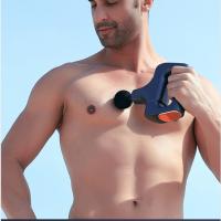 China Hearty Expression HE-MG006V1 Massage Gun with 6 Heads and Vibrating Belt - 1200-2000mAh Battery, 5 Speed Settings for sale