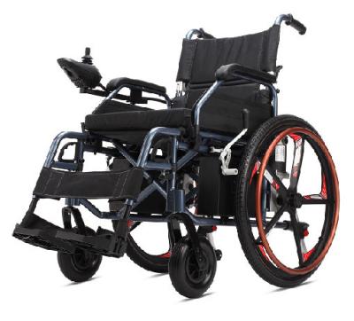 China Foldable Electric Wheelchair 150W Dual Motor 46cm Seat Airline Approved Portable Mobility Chair for sale
