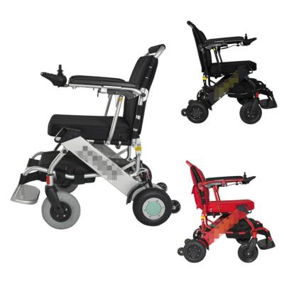 China Foldable Aluminum Electric Wheelchair with Lithium Battery 100kg Capacity 30km Range for sale