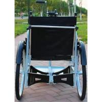 China Hand Cranked Foldable Bariatric Transport Wheelchair - 100kg Capacity, 32kg Lightweight Steel Frame for sale