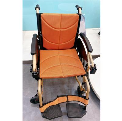 China Folding Portable Hand Push Wheelchair for Elderly 100kg Capacity 20 Inch Rear Wheel for sale
