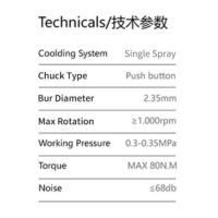 China Dental Implant Contra Angle Handpiece 1000-1500 RPM with 55-60 N·CM Torque for Low-Speed Implantation for sale
