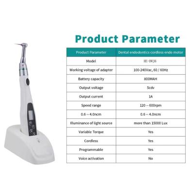 China Dental Cordless Endo Motor with 130-600 RPM Speed Range and 800mAh Battery for Endodontic Procedures for sale