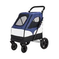China Folding Pet Stroller with Rain Cover for Rehabilitation Therapy - Durable Construction with 200mm Wheels and Weather Protection for sale
