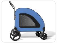 China Heavy-Duty Trolley Carriage Dog Carrier Stroller Cart for Pets Up to 55kg - 80x64x64cm Foldable Design for sale
