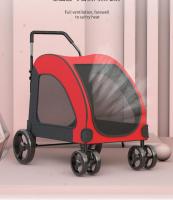 China Heavy-Duty Trolley Carriage Dog Carrier Stroller Cart for Pets Up to 55kg - 80x64x64cm Foldable Design for sale