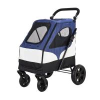 China Luxury Lightweight Pet Stroller Backpack 2-in-1 Design with Durable Construction for Small Pets up to 15 lbs for sale