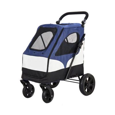 China Double Decker Pet Folding Stroller for Rehabilitation Therapy - Durable Foldable Design with 2-Level Capacity for sale