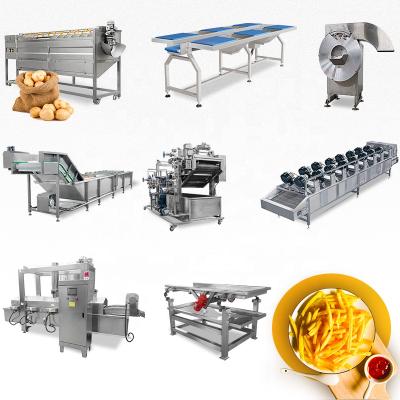 China Vegetable Processing Plant Scale Small Frying Assembly Line French Fries Frying Line for sale