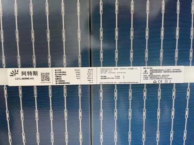 China Bifacial 585W Monocrystalline Solar Panel , Half Cells Double Glass Solar Panel for sale