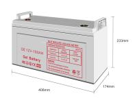 China CQC Gel Solar Battery 12V 100AH Lead Ingot Pressure Safety Valve Battery Cabinets for sale