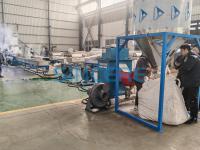 China PLC Controlled Twin Screw Extruder Plastic Pelletizing Line with 304 Medical Level Stainless Steel and Omron Temperature Control for sale