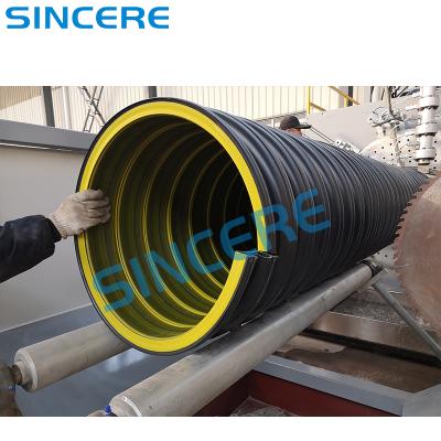 China Max Output 500 to 1200kg per hour Spiral Pipe Extrusion Line featuring Single Screw Extruder LDPE Extrusion and Extruder Power 35KW to 85KW for sale