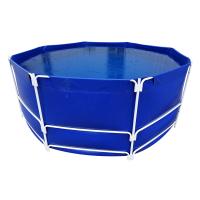 China Custom Flexible PVC Fish Farming Tank Round Aquaculture Tank 1.3m Height Detachable Pipes for sale