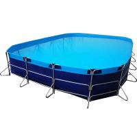 China Custom Flexible PVC Fish Farming Tank Round Aquaculture Tank 1.3m Height Detachable Pipes for sale