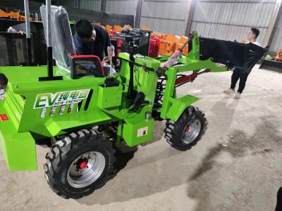China Four Wheel Drive Mini Tractor Loader 400kg Capacity 2.3m Lifting Height Small Skid Loader for sale