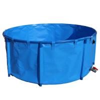 China Foldable PVC Tarpaulin Fish Tank 1000L Aquaculture Pond with Bracket for Koi Breeding for sale