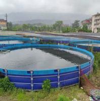 China Large Round PVC Tarpaulin Fish Tank 5000L Biofloc Aquaculture Tank UV Resistant for sale