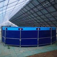 China Large Round PVC Tarpaulin Fish Tank 5000L Biofloc Aquaculture Tank UV Resistant for sale
