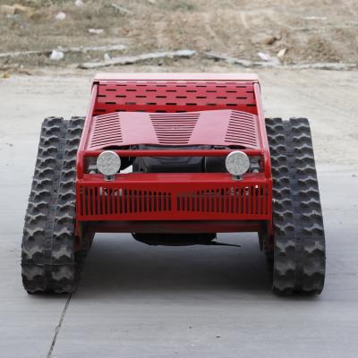China Industrial RC Crawler Lawn Mower 24V 1800W Remote Control Self Propelled Gas Petrol 7.5HP for sale