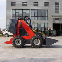 China Four Wheel Drive Mini Skid Steer Loader 13.5HP 300kg Lifting Capacity Compact Front End Loader for sale