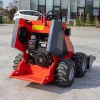 China Four Wheel Drive Mini Skid Steer Loader 13.5HP 300kg Lifting Capacity Compact Front End Loader for sale