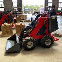 China Four Wheel Drive Mini Skid Steer Loader 13.5HP 300kg Lifting Capacity Compact Front End Loader for sale