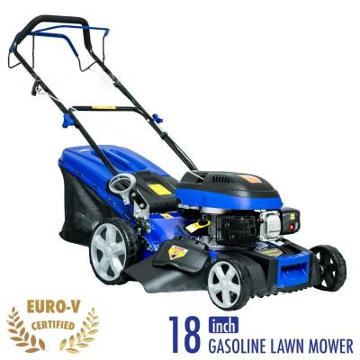 China Professional 18Inch Gasoline Hand Push Lawn Mower Portable Cutting Machine for sale