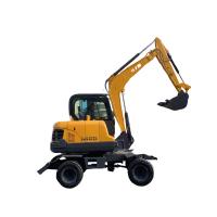 China 6 Ton Hydraulic Wheeled Excavator 73.5KW Yuchai Engine JW60S Digger for Construction for sale