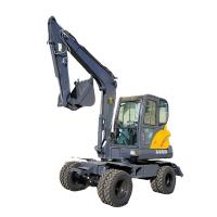 China 6.5 Ton Mini Excavator Digger Hydraulic Compact Wheel Excavator 48KW Engine for sale