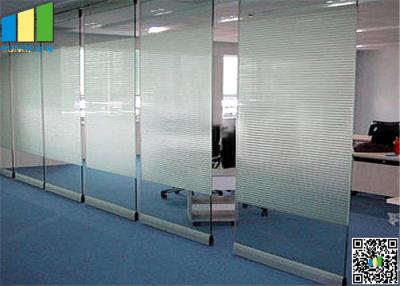 China Meeting Room Sliding Glass Partition Walls 65mm Thick Tempered Glass Aluminum Frame for sale