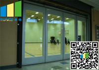 China Sliding Glass Wall Partition with Doors 12mm Tempered Glass Aluminum Track for sale