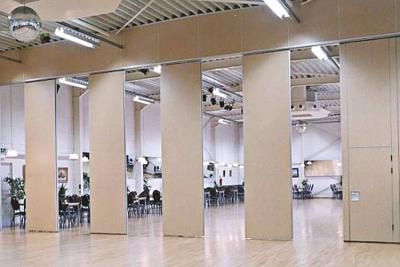 China Soundproof Acoustic Room Dividers 65mm to 125mm Folding Partition Wall Top Hung for sale